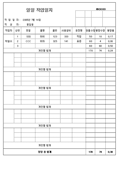 일일작업일지 자동화엑셀 자동화 엑셀서식 서식 화면캡쳐프로그램 안카메라 공식사이트 안카메라 다운로드 사이트 대한민국 1위 무료 화면캡쳐프로그램